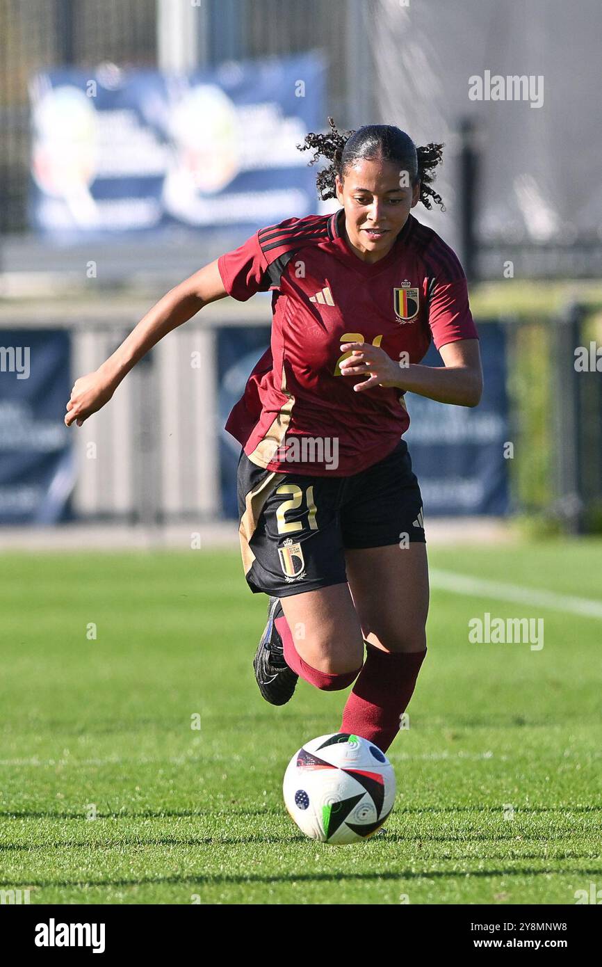 Tubize, Belgium. 05th Oct, 2024. Mayena De Meulenaere (21) of Belgium ...