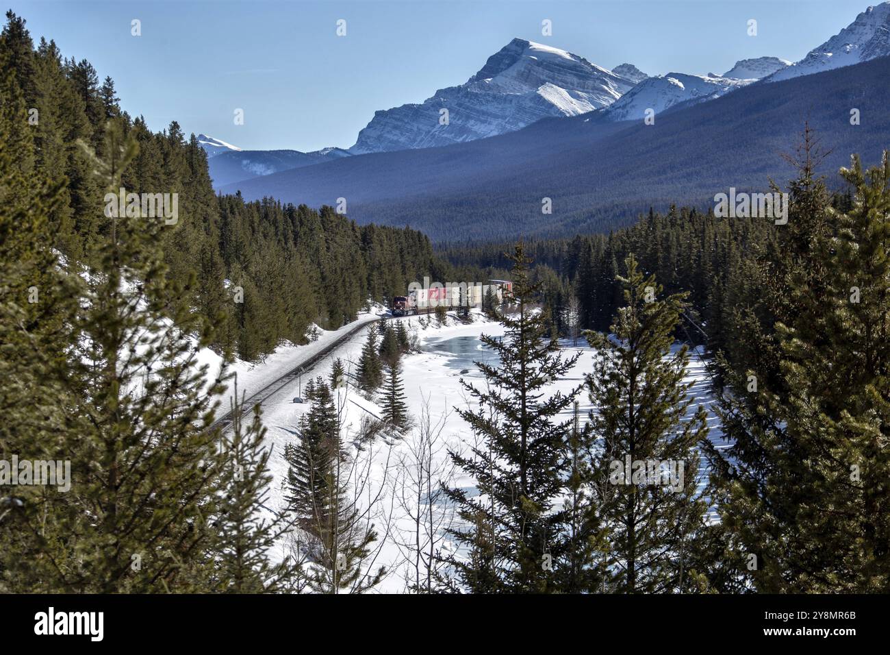 Lake Louise Rocky Mountains Train Tracks Morants Curve Canada Stock ...