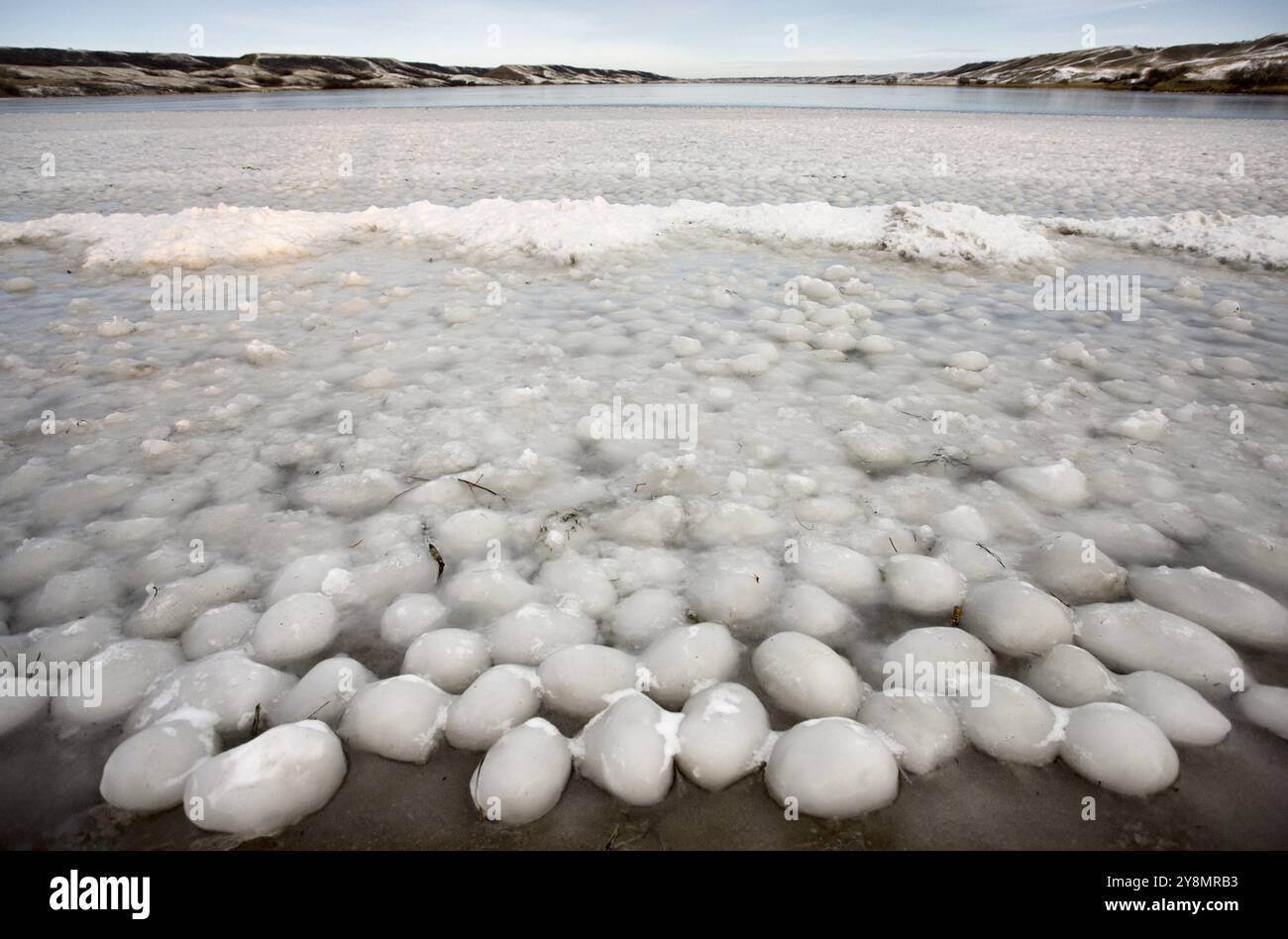 Buffalo Pound Lake Saskatchewan Canada ice design Stock Photo - Alamy