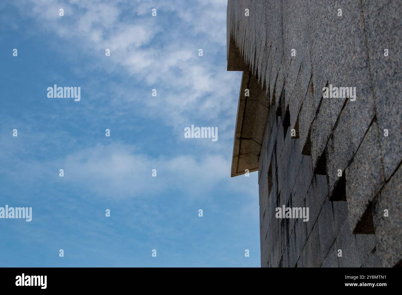 Stone stairs built on a gray granite wall Texture concept Stock Photo ...
