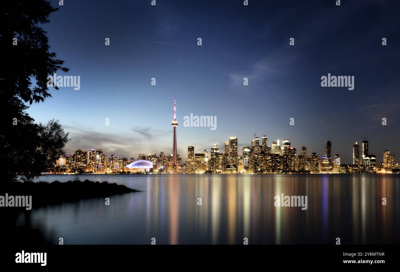 Toronto Downtown City skyline Ontario Canada Night Stock Photo - Alamy