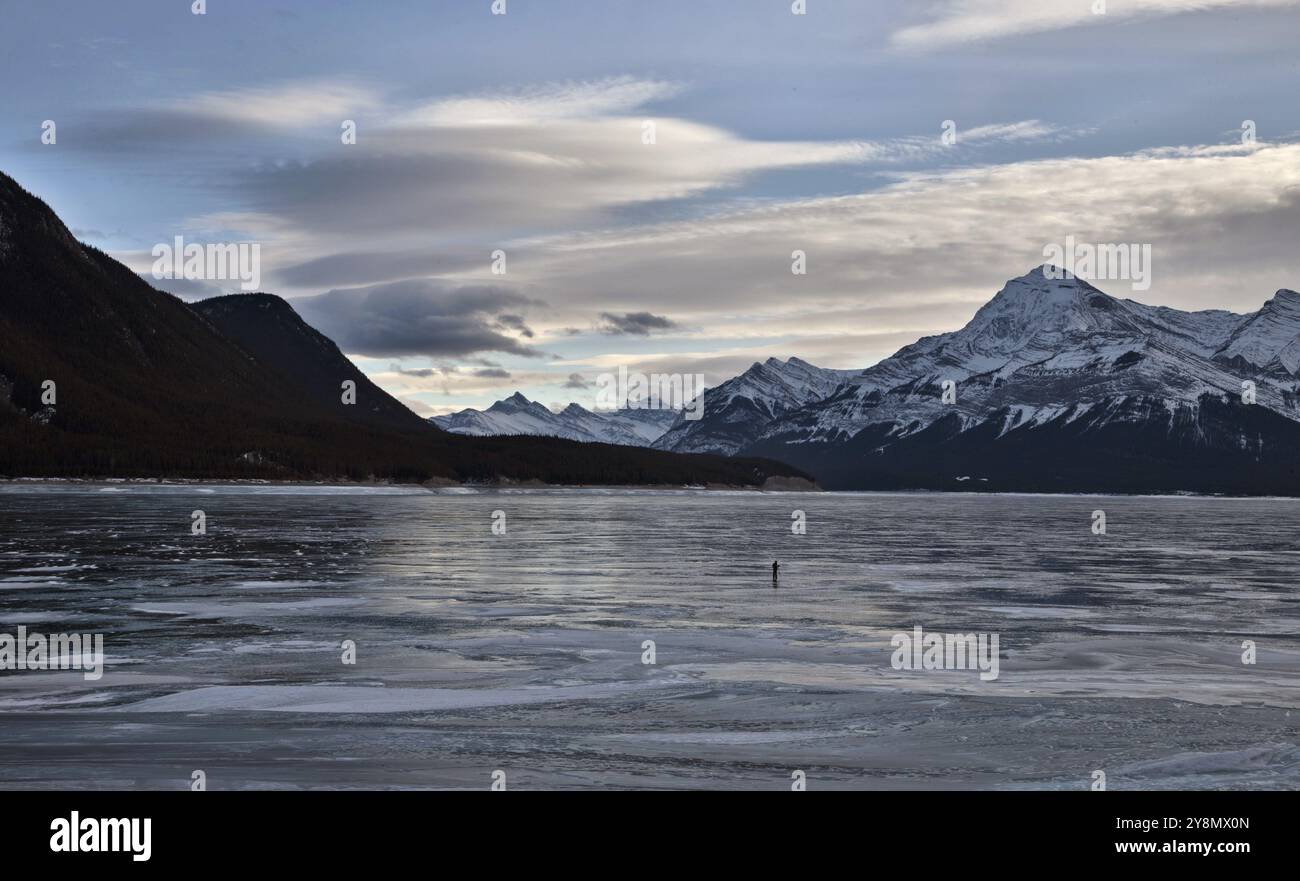 Abraham Lake Winter Ice formations bubbles design Stock Photo - Alamy