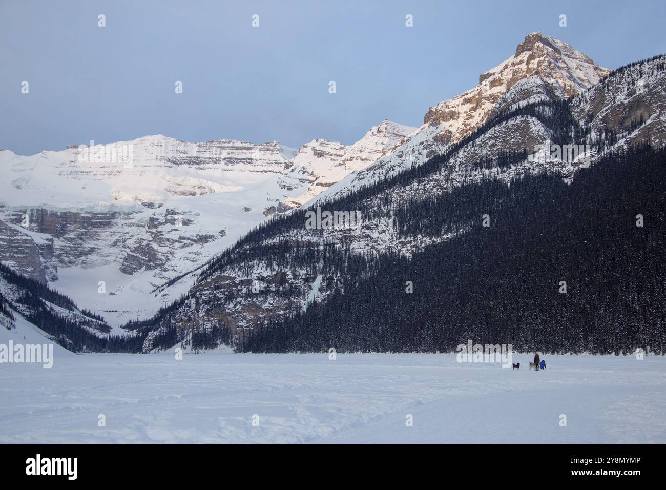 Ice Rink Lake Louise Chateau winter Alberta Canada Stock Photo - Alamy