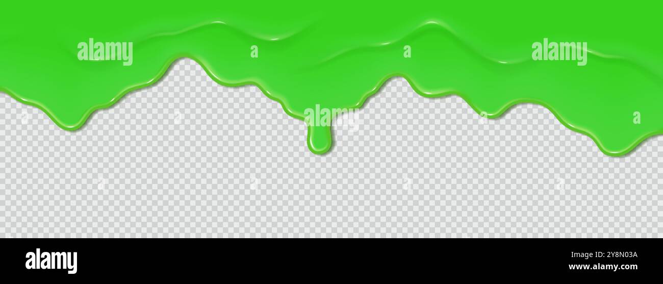 Green goo flow dripping realistic vector illustration Stock Vector ...