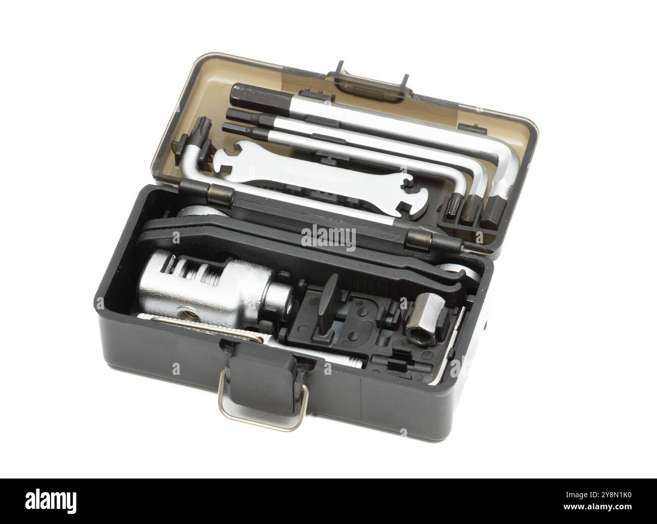 Bicycle tool kit isolated on white background Stock Photo - Alamy