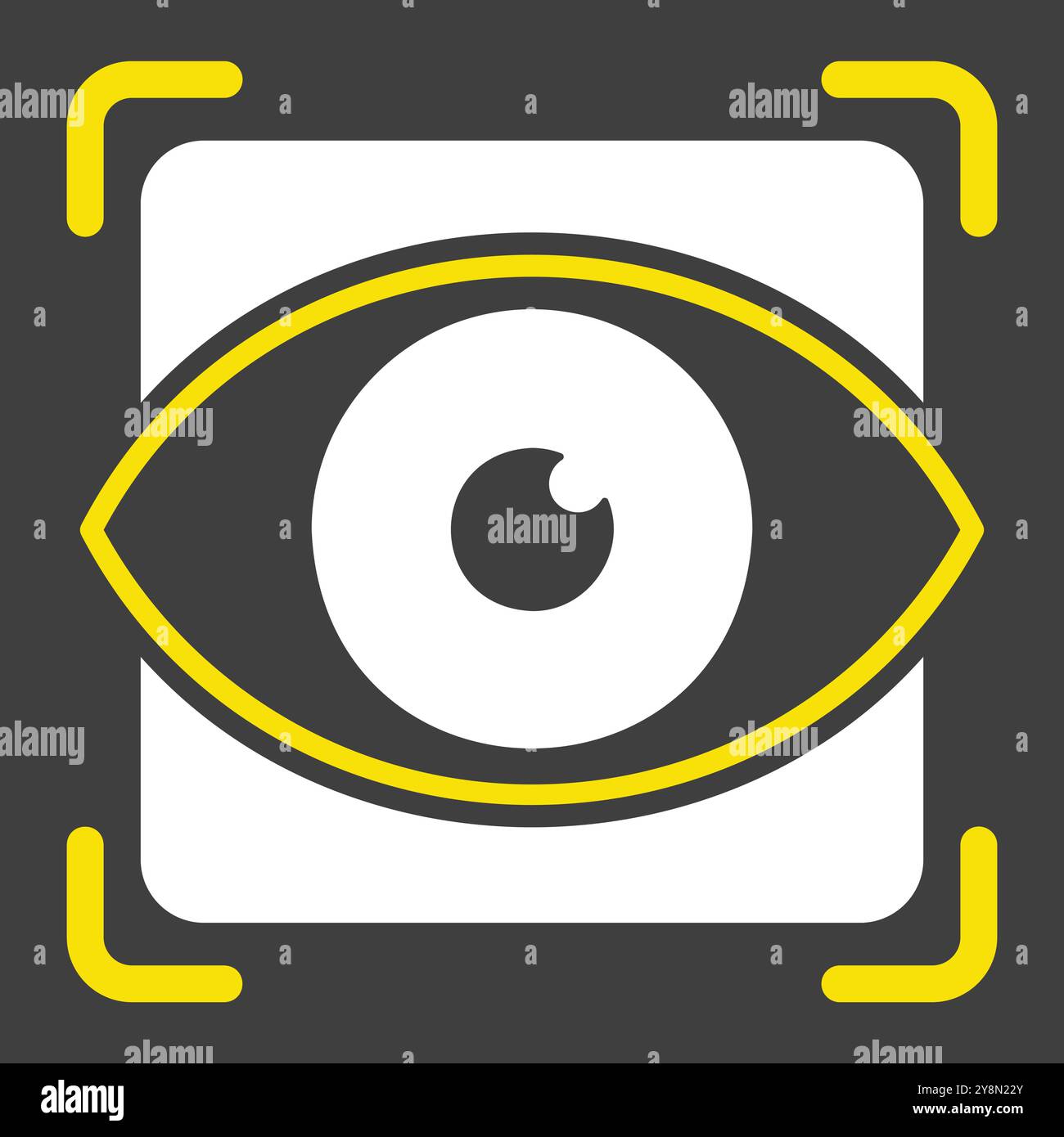Eye scan vector icon on dark background. Retina check symbol. Security ...