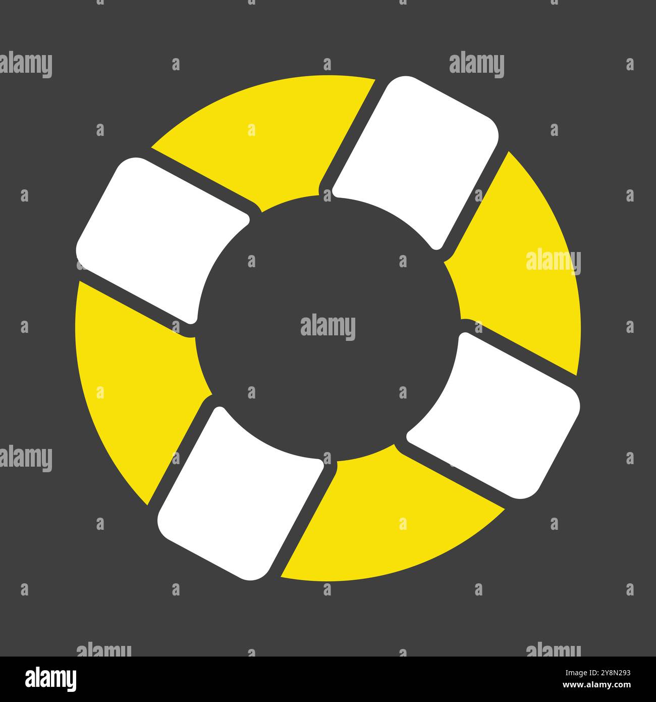 Life ring vector icon on dark background. Life preserver symbol. Life ...