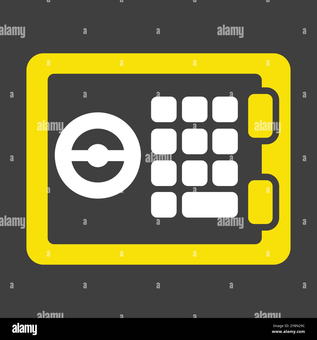 Bank safe vector icon on dark background. Security sign. Graph symbol ...