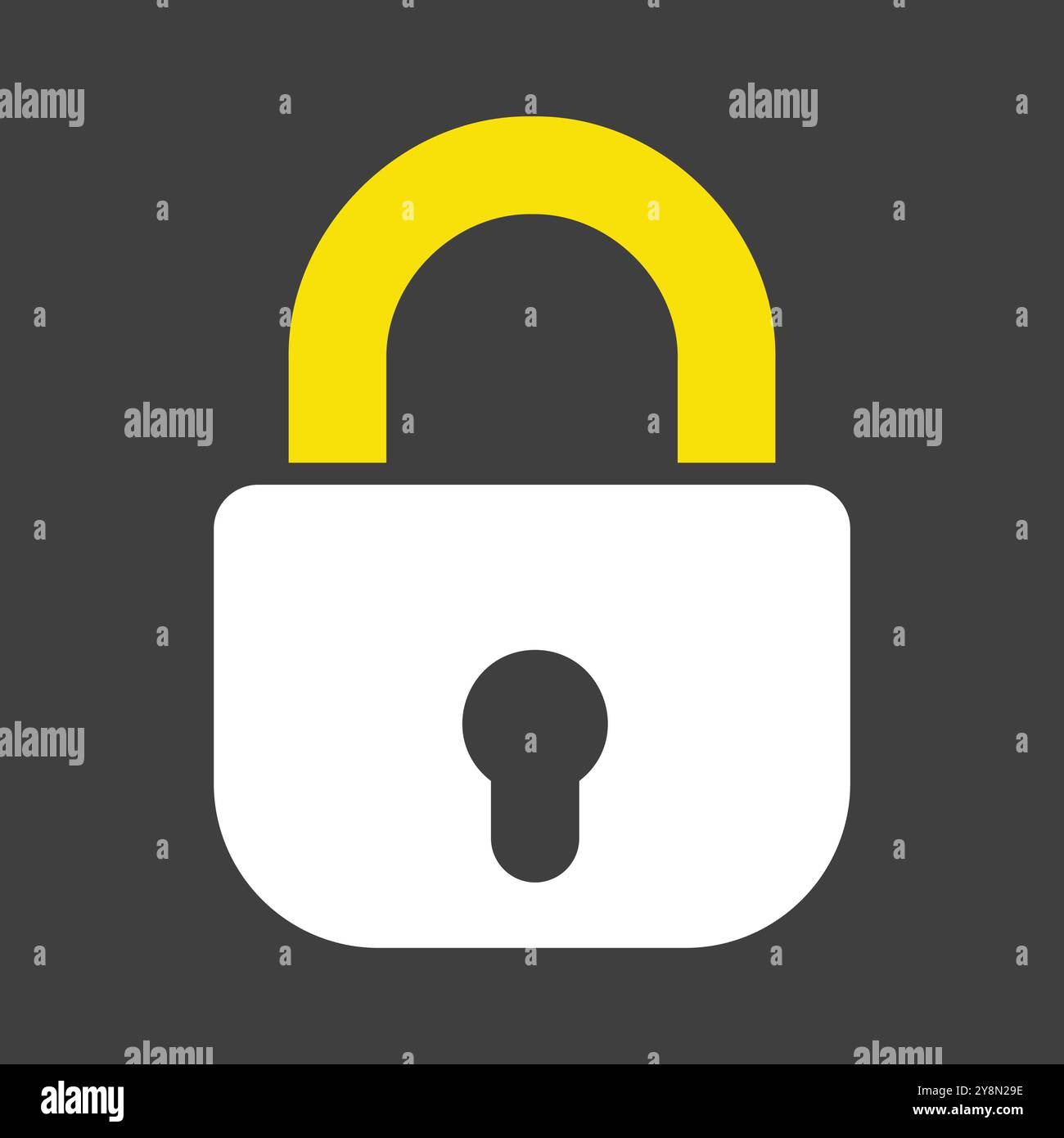 Security lock vector icon on dark background. Privacy and data ...