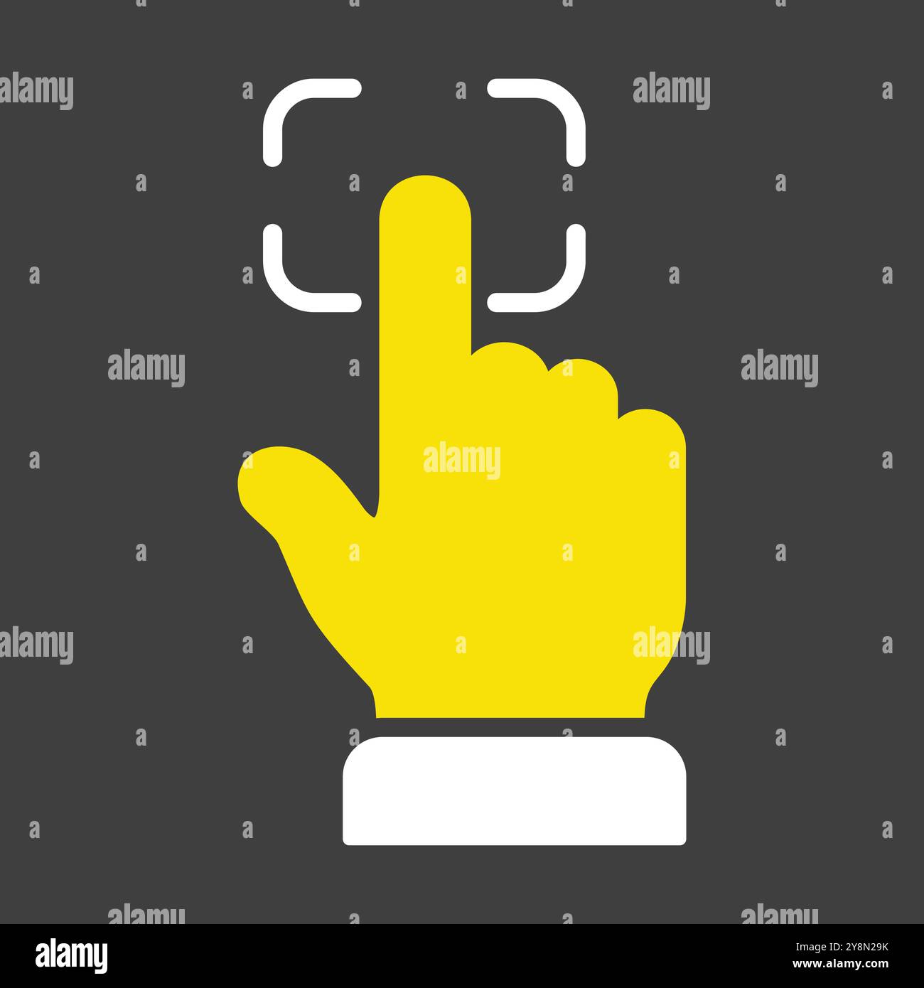 Fingerprint scanning vector icon on dark background. Biometrics concept ...