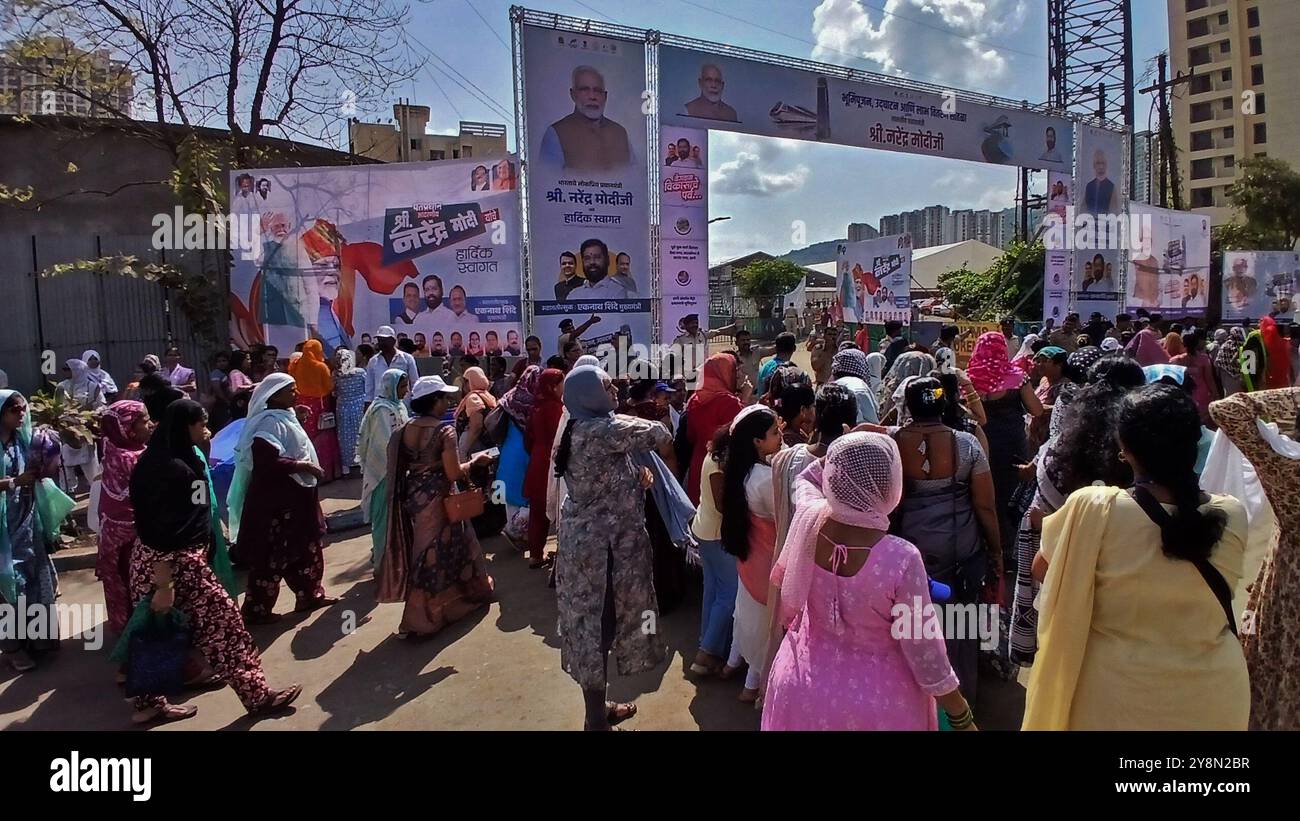 MUMBAI, INDIA - OCTOBER 5: Women during the foundation stone laying and ...