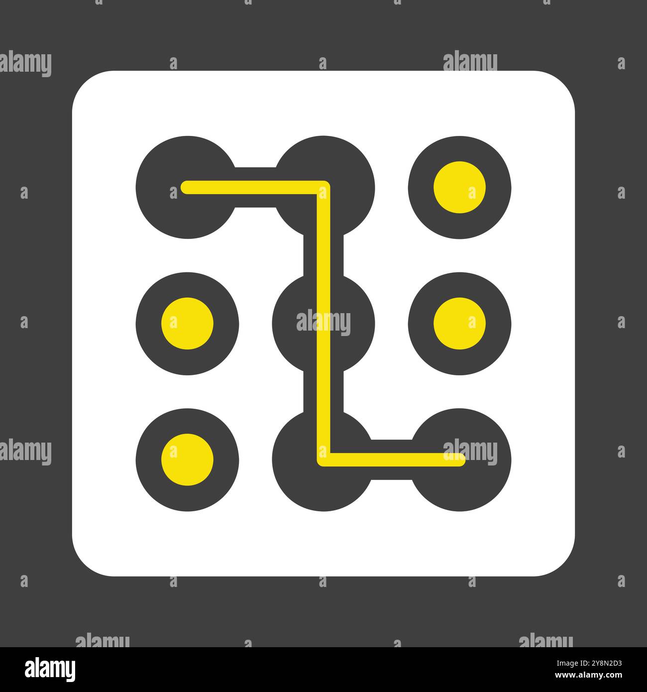 Lock pattern vector icon on dark background. Hand entering smartphone ...