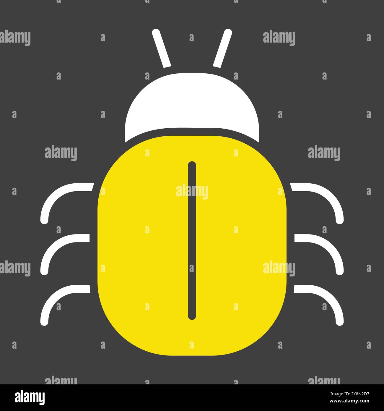 Software or program bug vector icon on dark background. Security sign. Graph symbol for your web ...