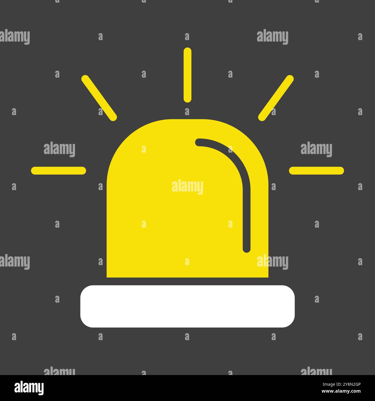 Siren vector icon on dark background. Alarm sign. Ambulance symbol ...