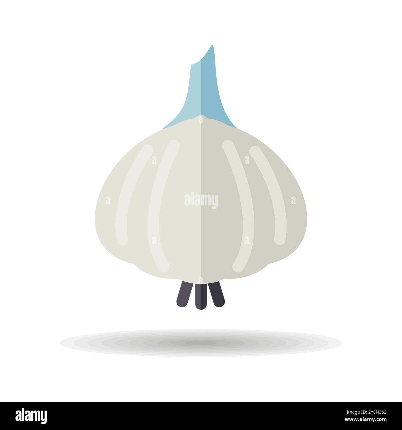 Garlic bulb, allium sativum isolated design vector icon. Vegetable sign ...