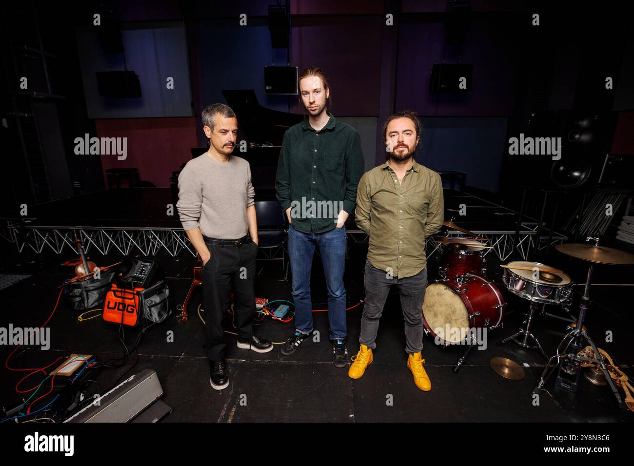 (Left to right) Kevin McCullagh on fiddle, Paddy McKeown on guitar and ...