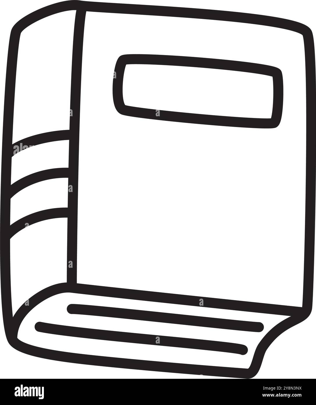 Doodle book icon freehand drawn with thin line in minimalistic style ...