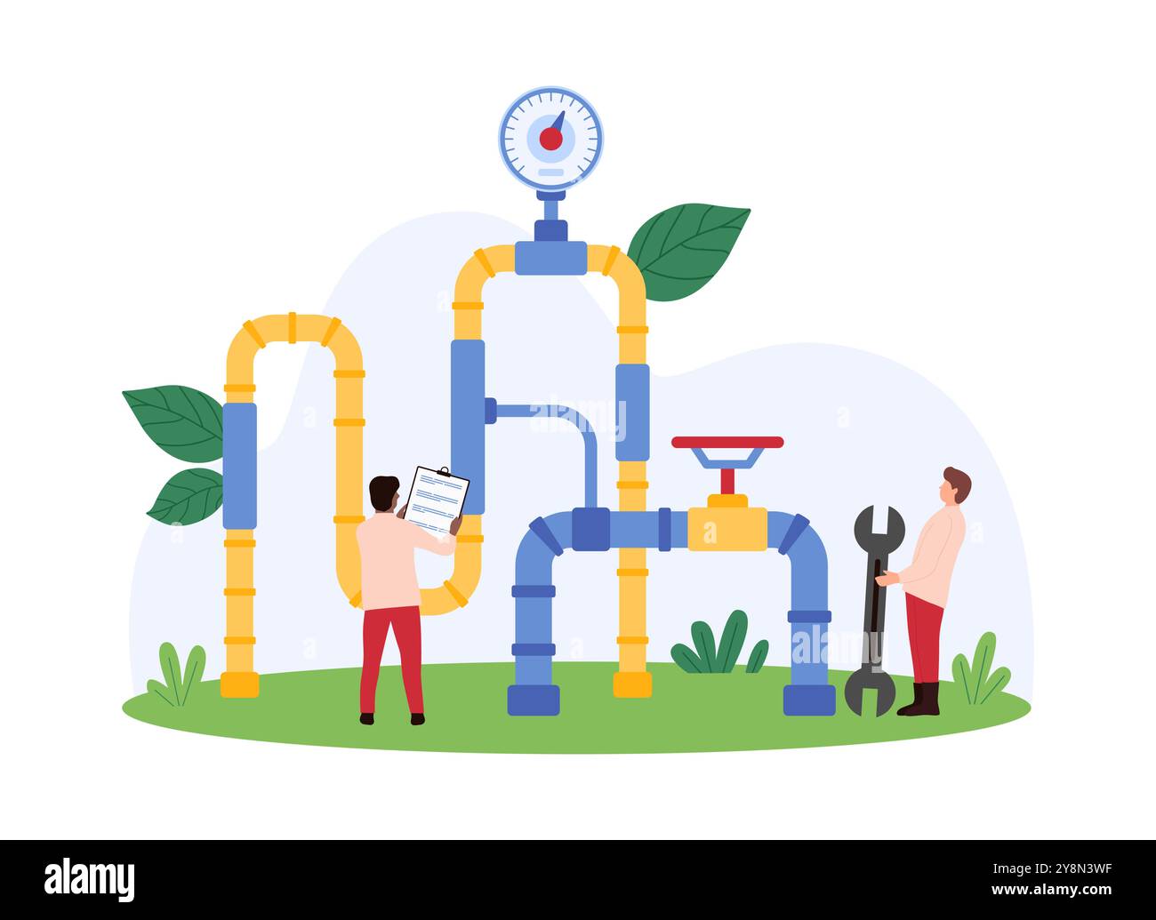 Gas pipes engineer Stock Vector Images - Alamy