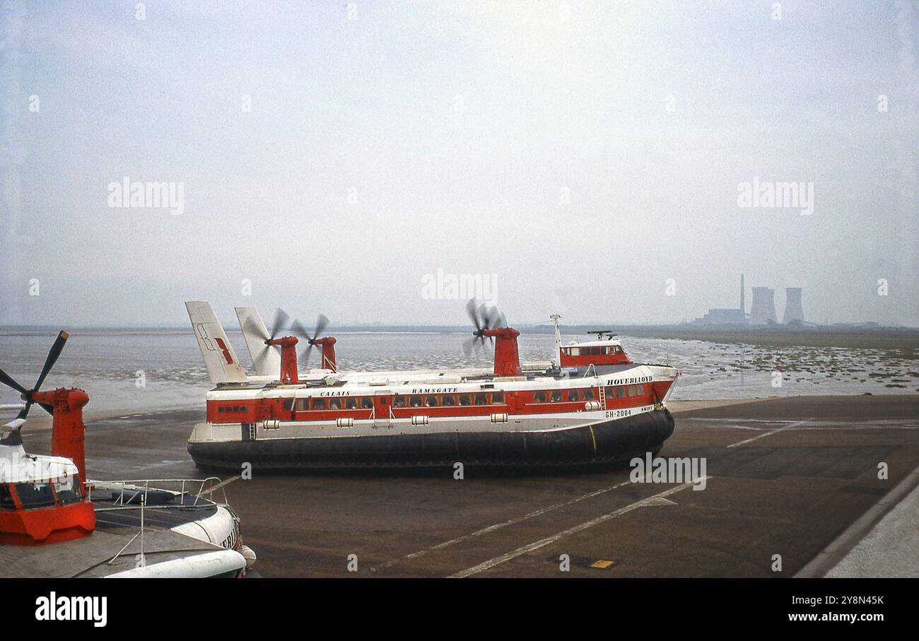 Hoverlloyd SRN4 Swift Hovercraft at Pegwell Bay terminal in 1979 Stock ...