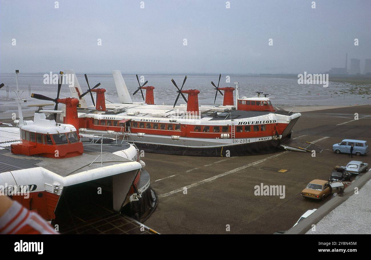 Hoverlloyd SRN4 Swift Hovercraft at Pegwell Bay terminal in 1979 Stock ...
