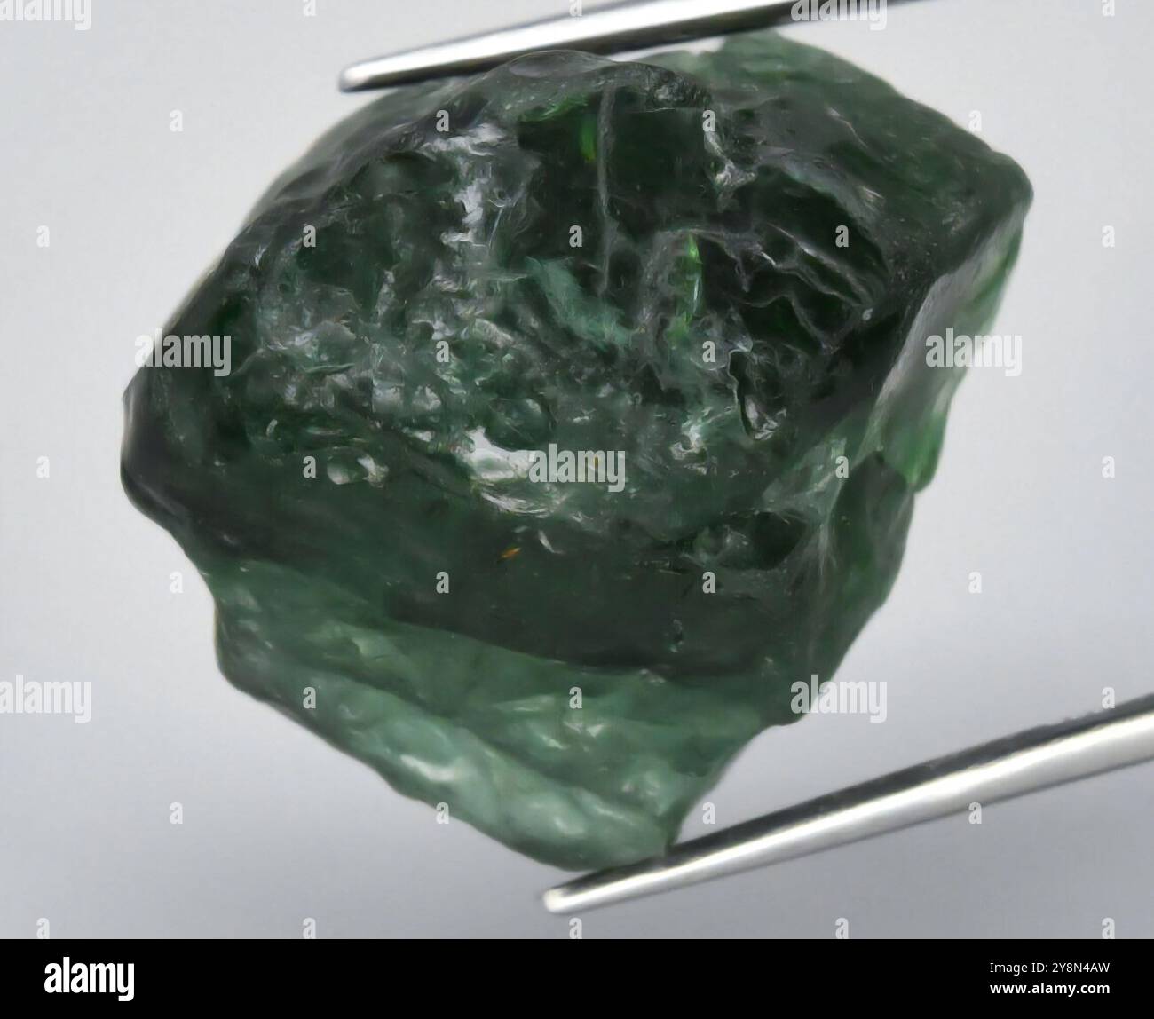 Exquisite Natural Green Gemstone with Intricate Surface Characteristics ...