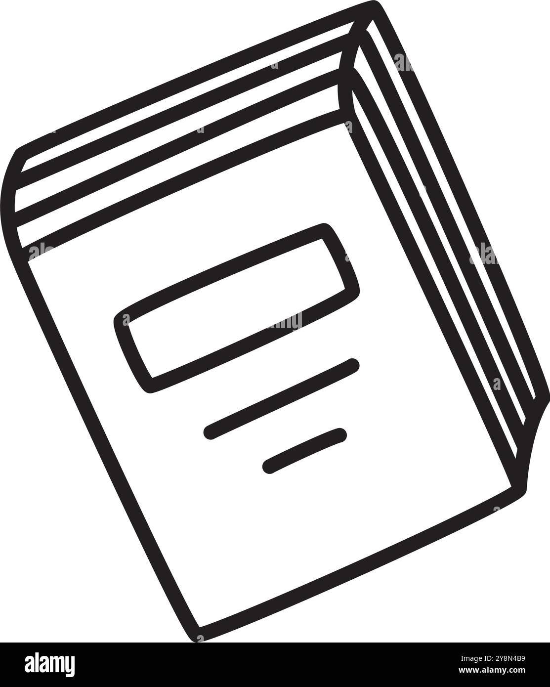 Doodle book icon freehand drawn with thin line in minimalistic style ...