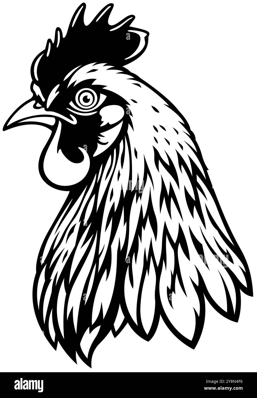 Black Drawing of Hen Head Stock Vector Image & Art - Alamy