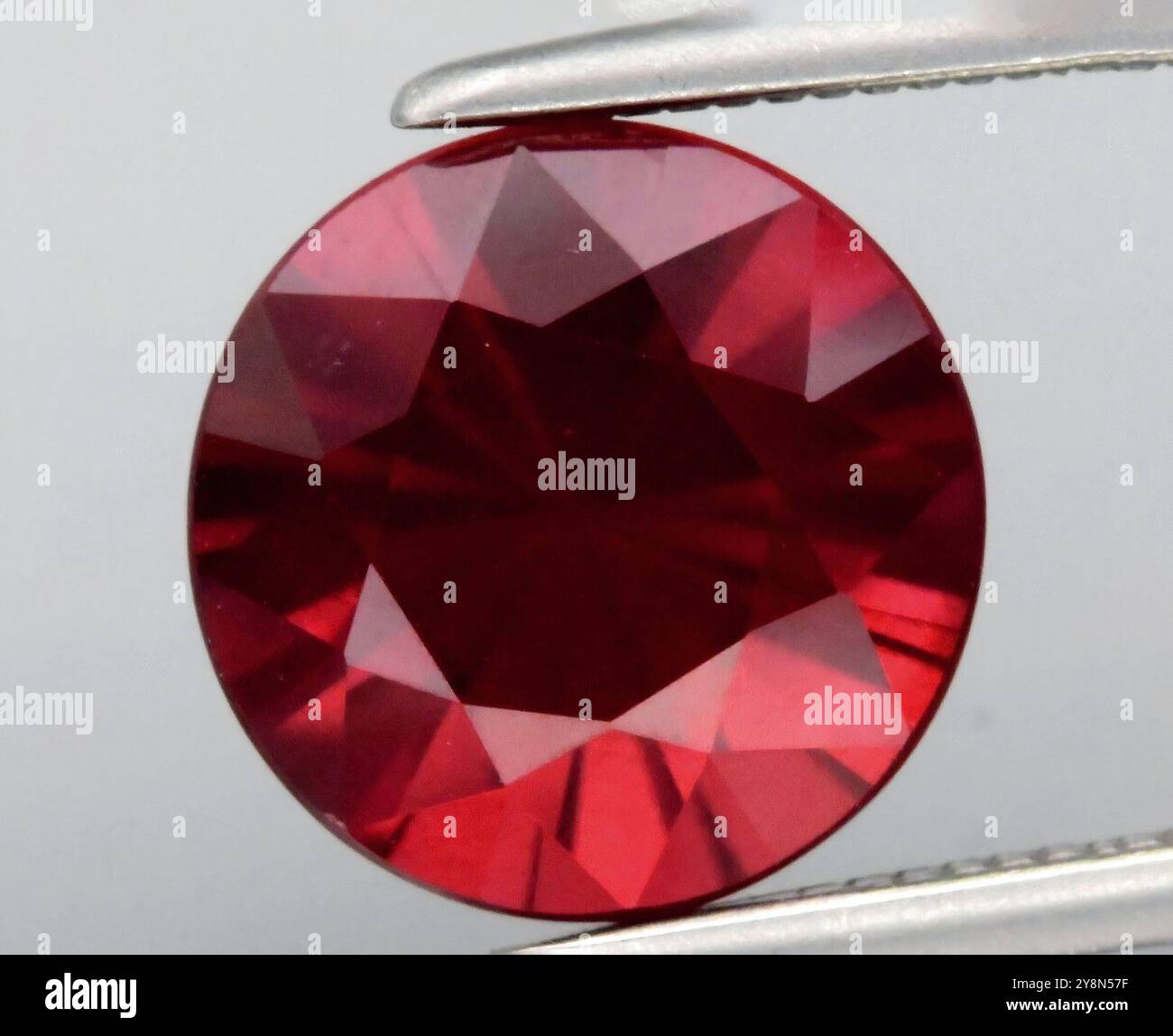 Exquisite Deep Red Round Cut Natural Ruby Gemstone Gleaming with ...