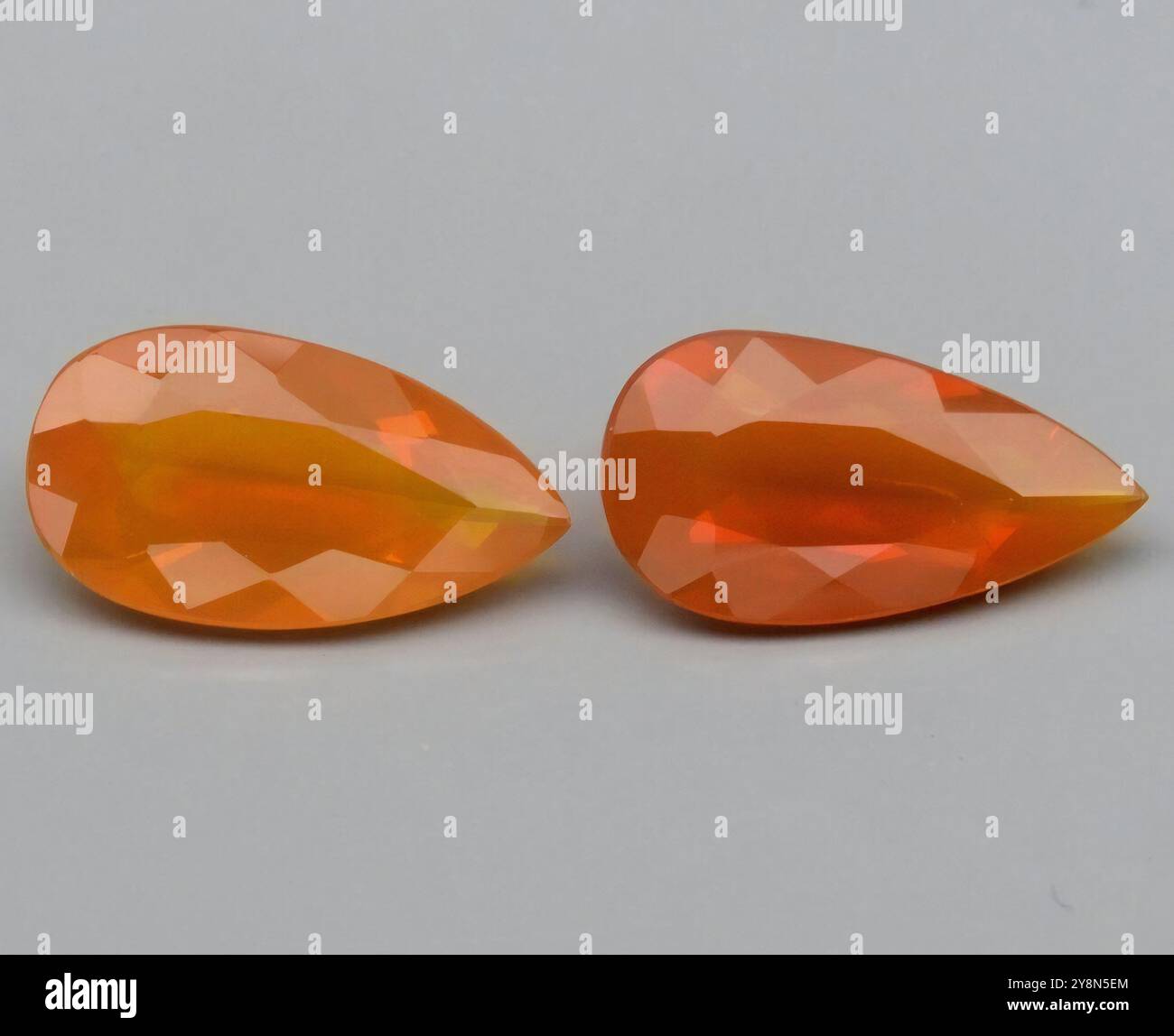 Radiant Orange Fire Opal Gemstones Cut in Pear Shape with Faceted ...