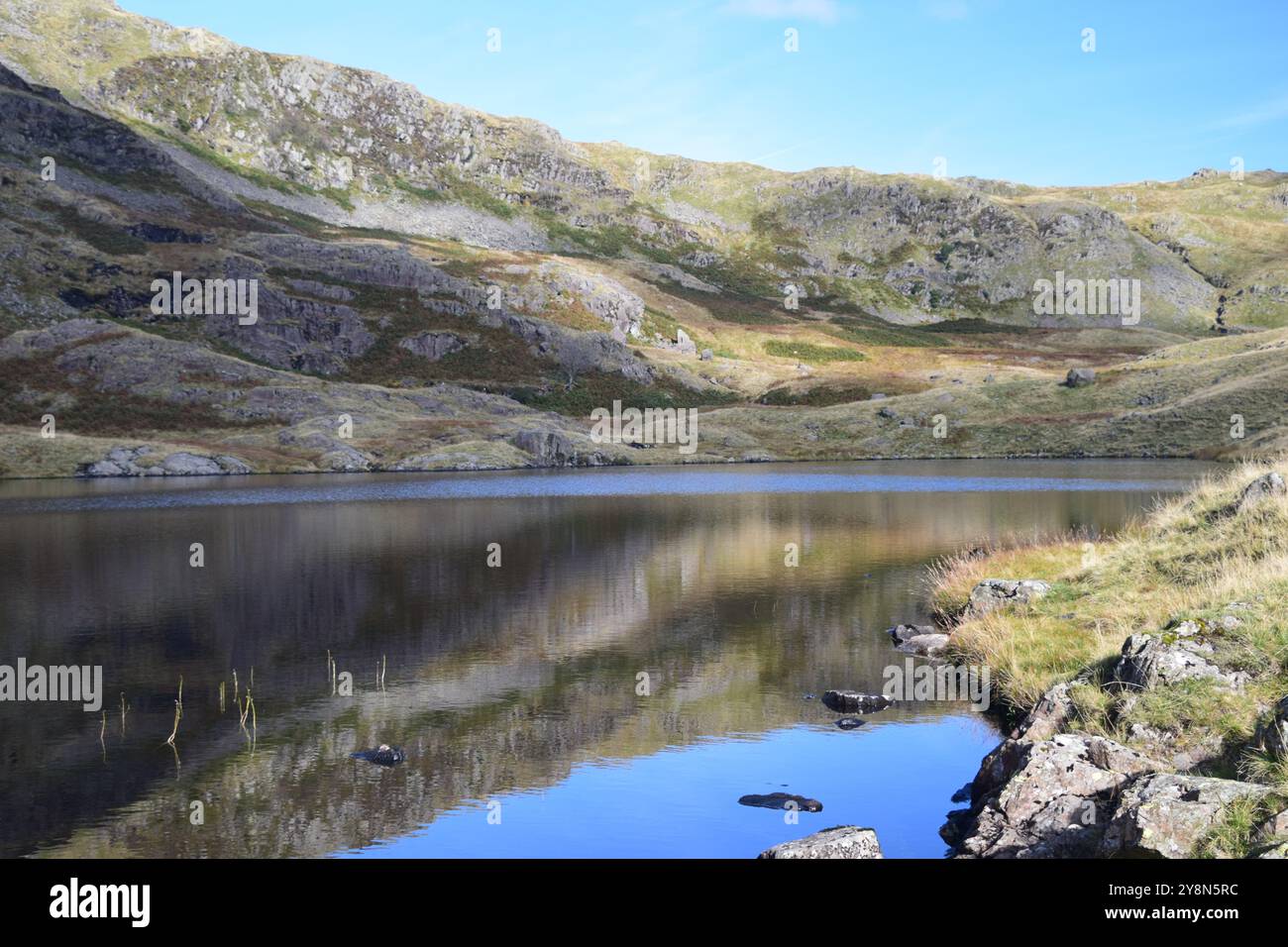 The beautifully isolated Codale tarn set high up in the Lakelands fells ...