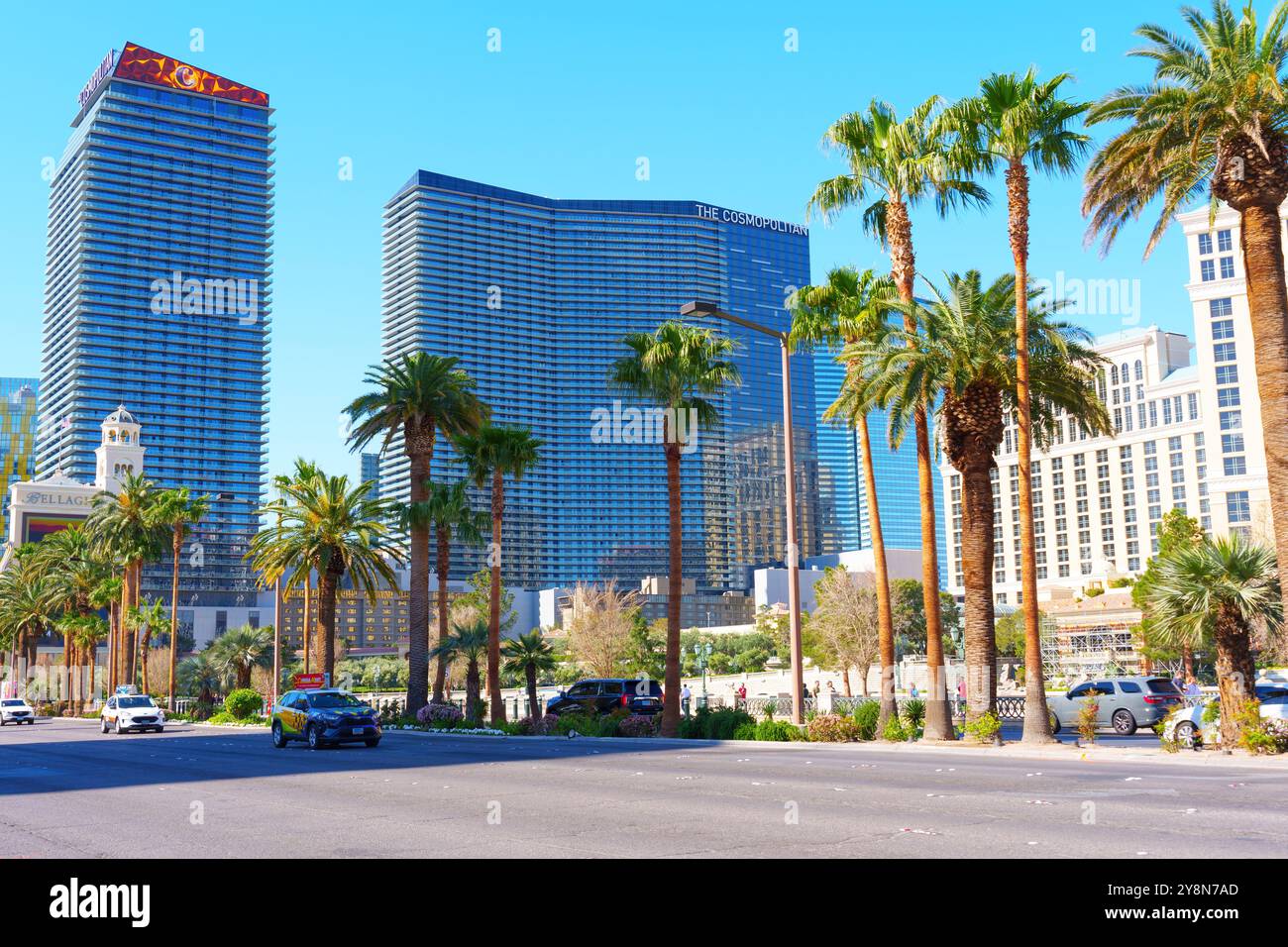 Las Vegas, Nevada - April 13, 2024: The Cosmopolitan Hotel showcasing modern architecture on Las ...