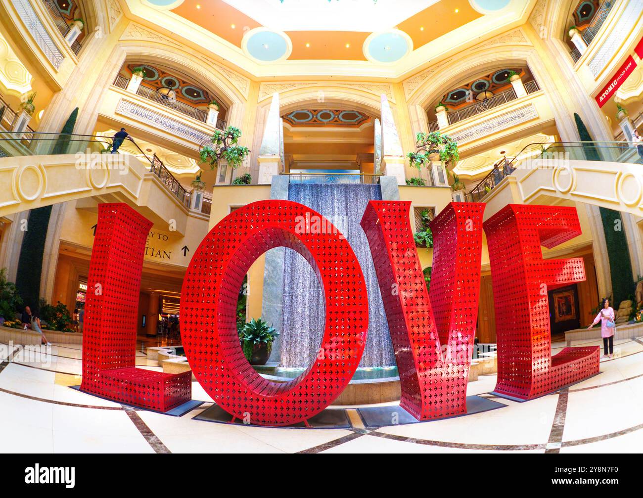 Las Vegas, Nevada - April 13, 2024: Imposing LOVE sculpture displayed ...