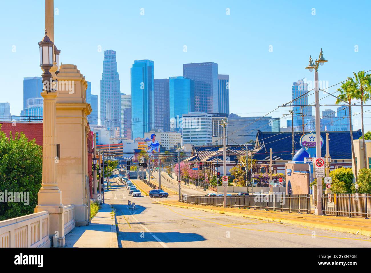 Los Angeles, California - April 4, 2024: View of downtown Los Angeles ...