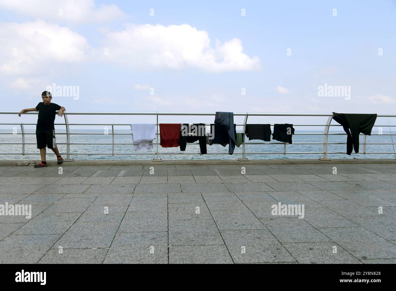 Beirut, Lebanon. 06th Oct, 2024. A young displaced boy from Beirut ...