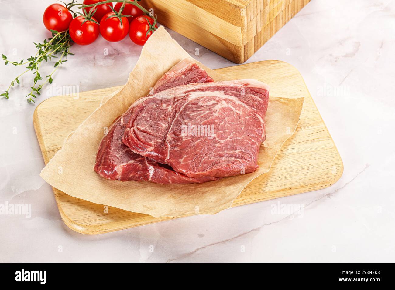 Uncooked raw marble beef steak for grill Stock Photo - Alamy