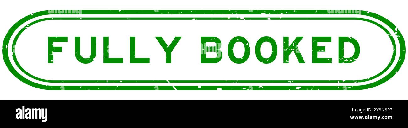 Grunge green fully booked word rubber seal stamp on white background Stock Vector Image & Art ...