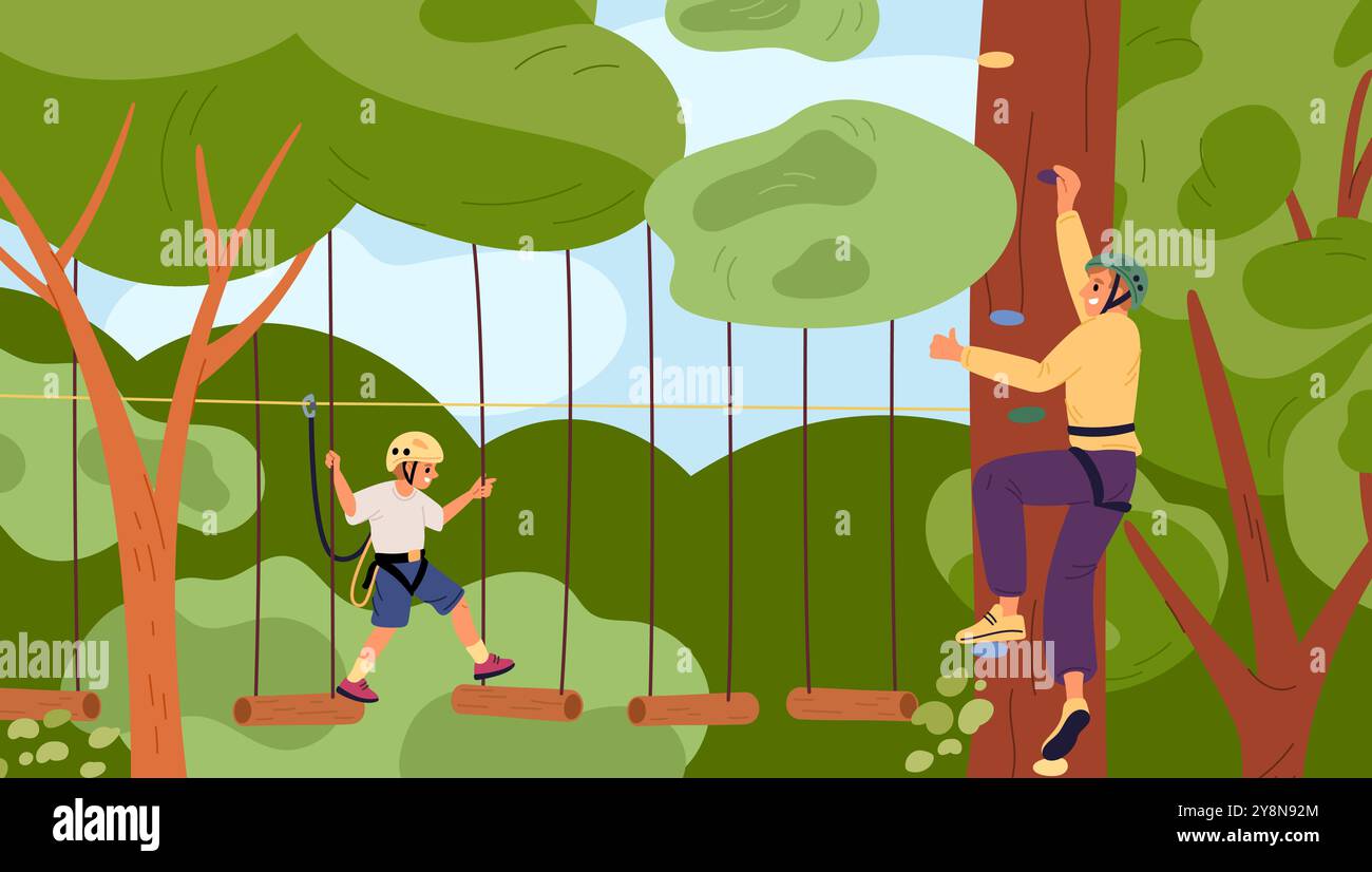 Wood bridge walk in Stock Vector Images - Alamy