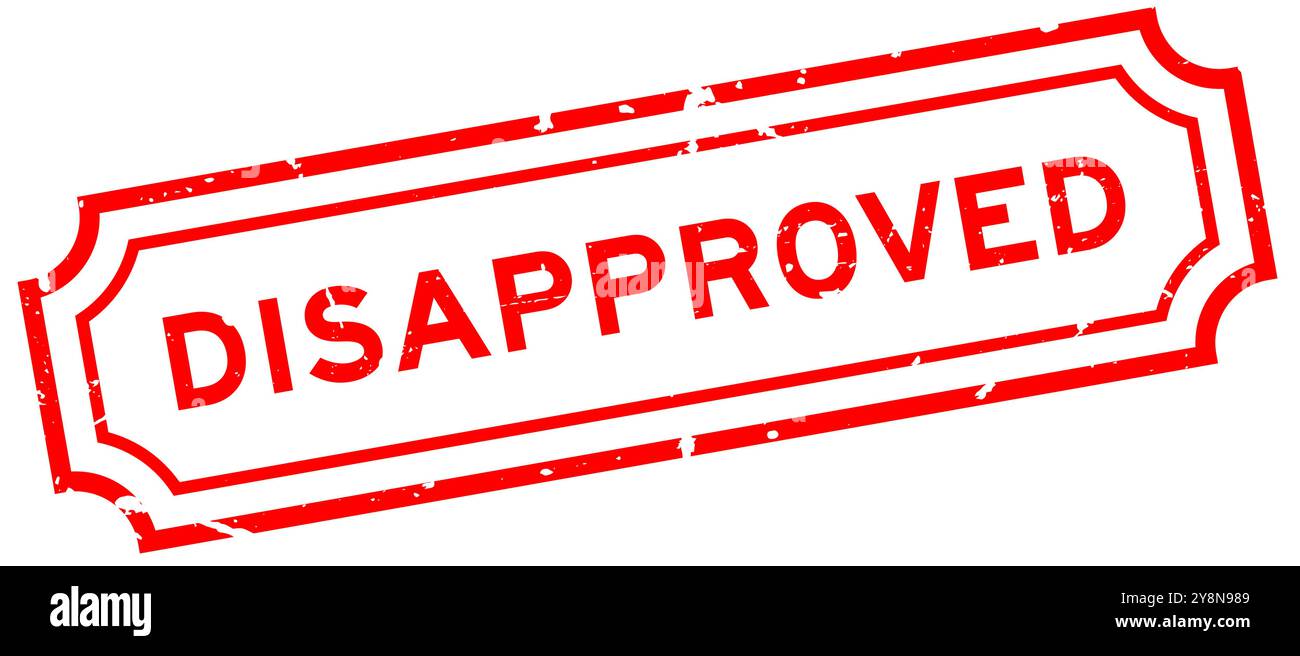 Grunge red disapproved word rubber seal stamp on white background Stock ...
