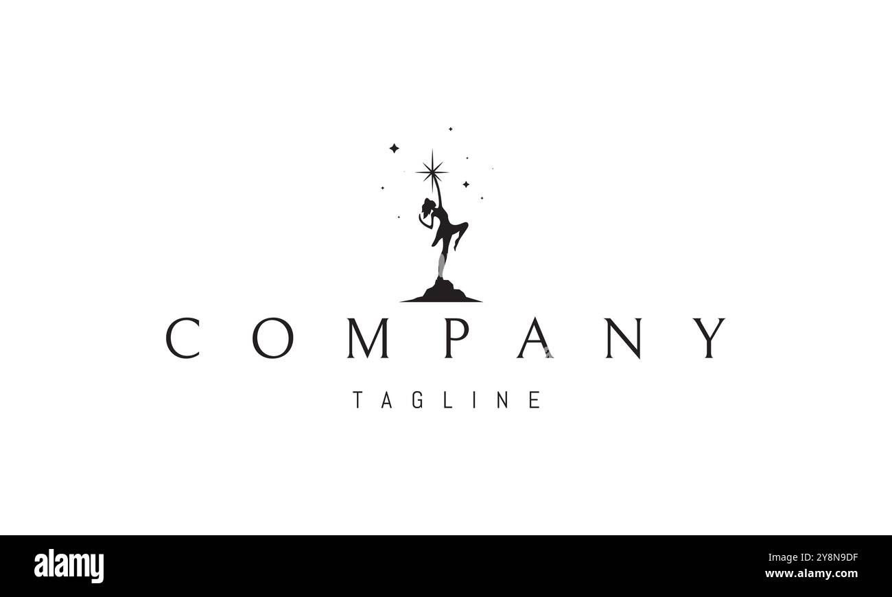 Vector logo with an abstract image of a girl reaching for a star Stock Vector Image & Art - Alamy