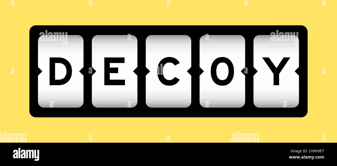 Black color in word decoy on slot banner with yellow color background ...