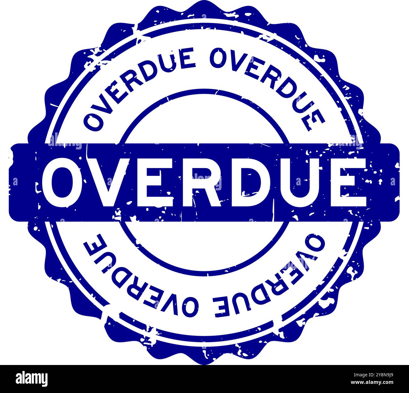 Grunge blue overdue word round rubber seal stamp on white background Stock Vector Image & Art ...