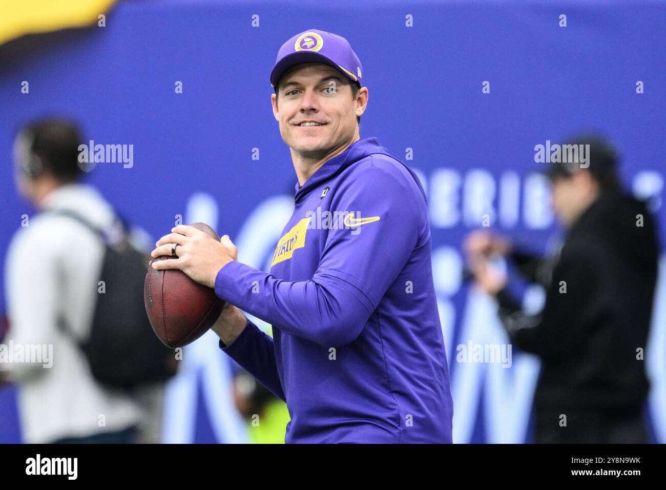 Marcellus Johnson of the Minnesota Vikings during prematch ahead of the ...