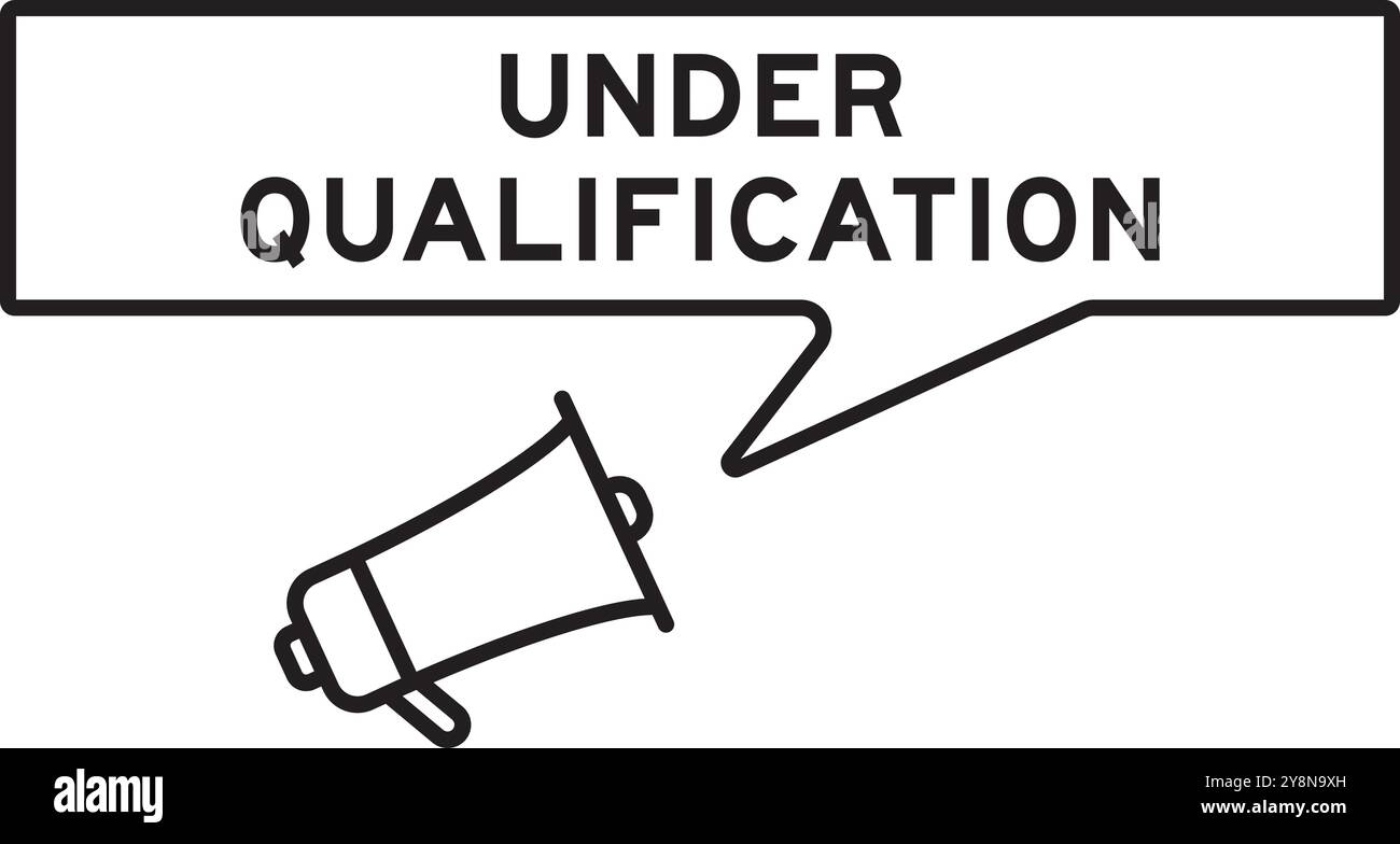 Megaphone icon with speech bubble in word under qualification on white ...