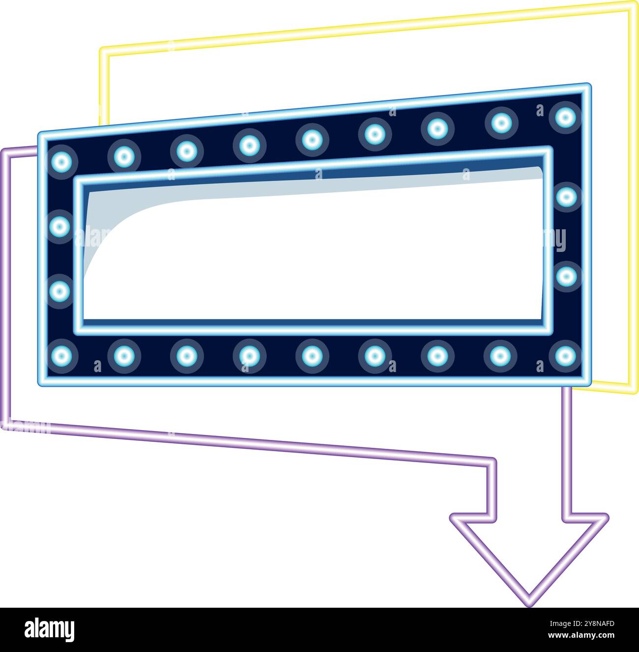 marquee sign with lights and arrow Stock Vector Image & Art - Alamy