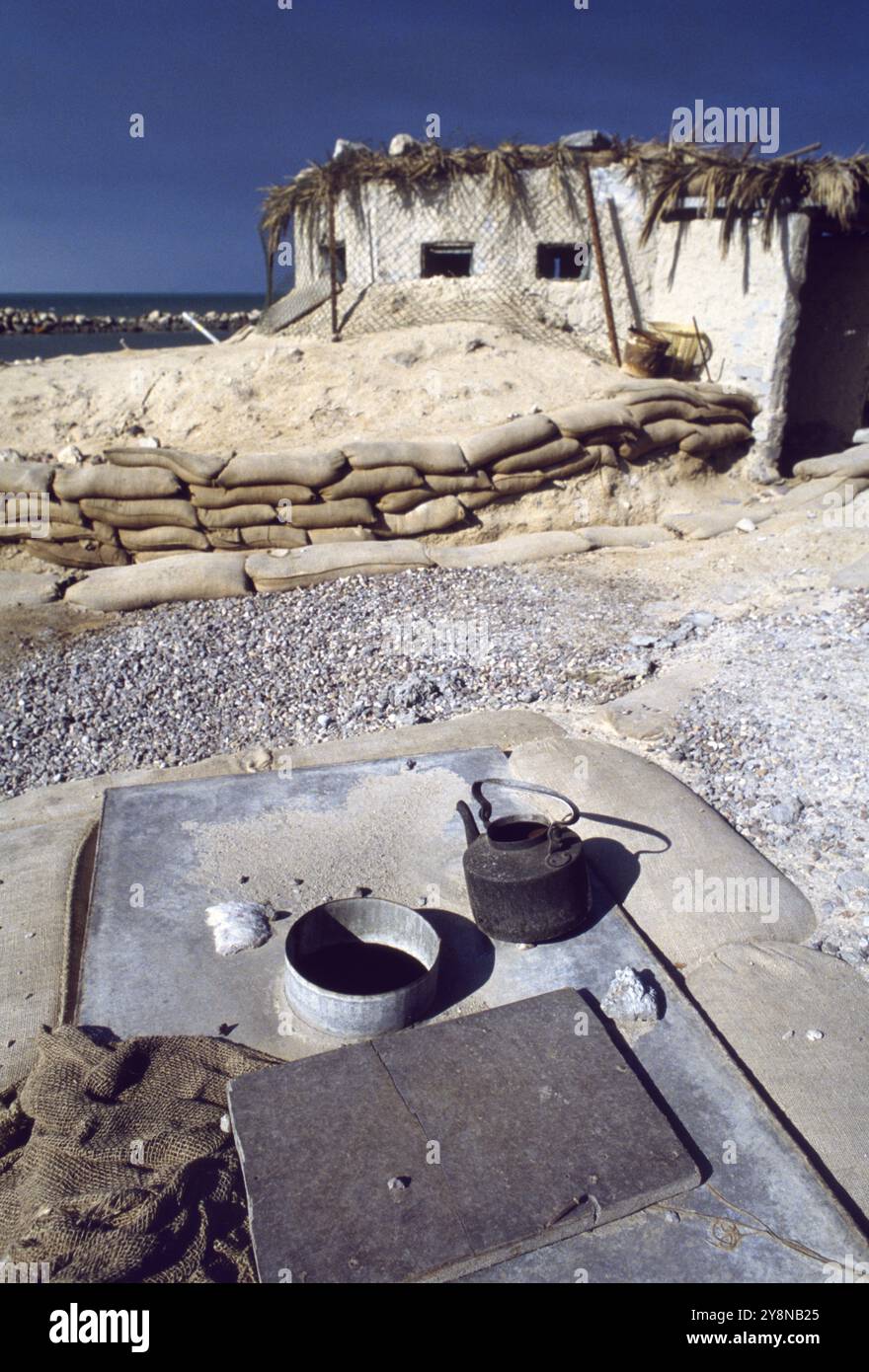First Gulf War: 8th March 1991 Abandoned cooking utensils next to an ...