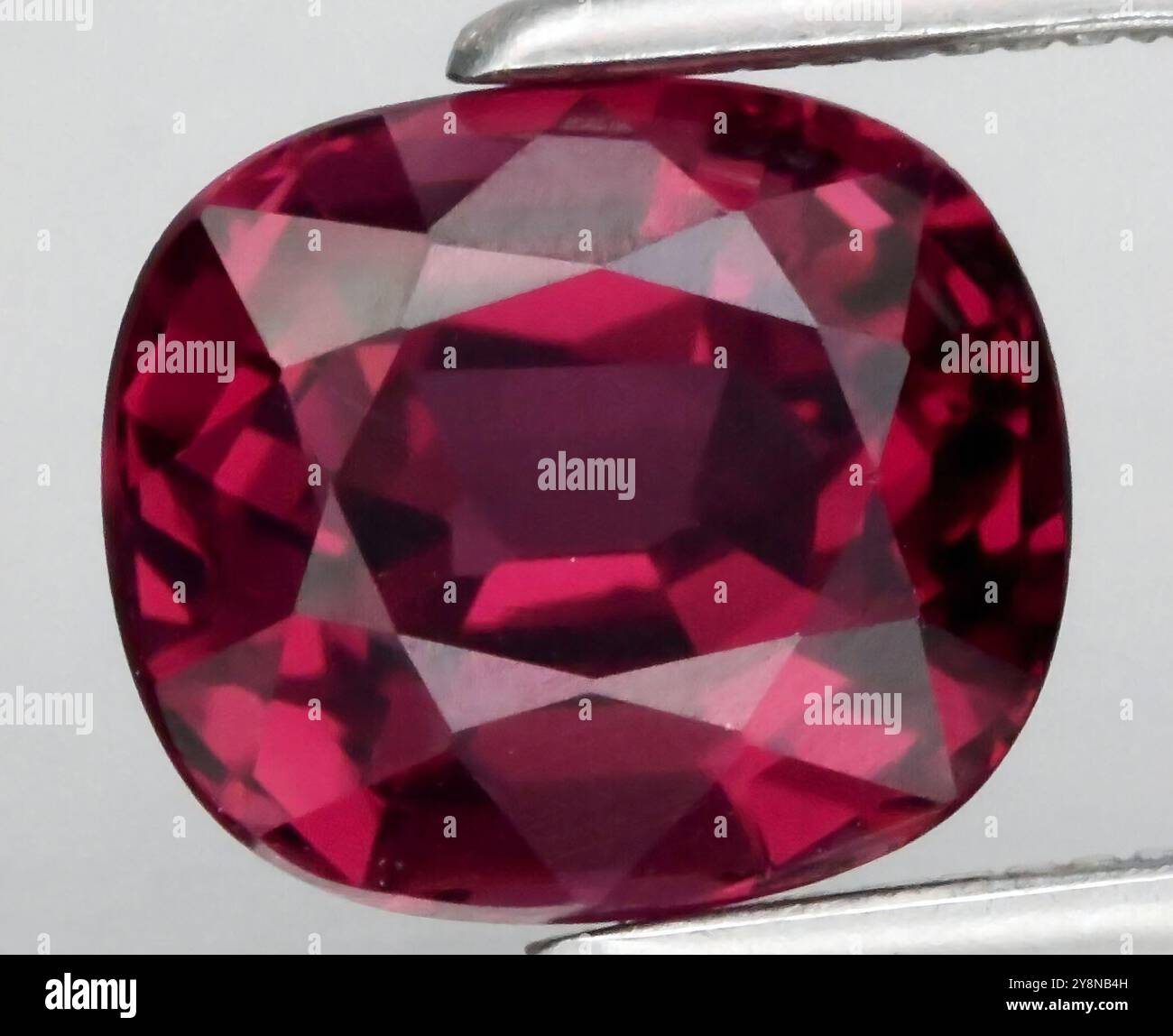 Radiant Deep Red Cushion Cut Ruby Gemstone Showcasing Intricate ...