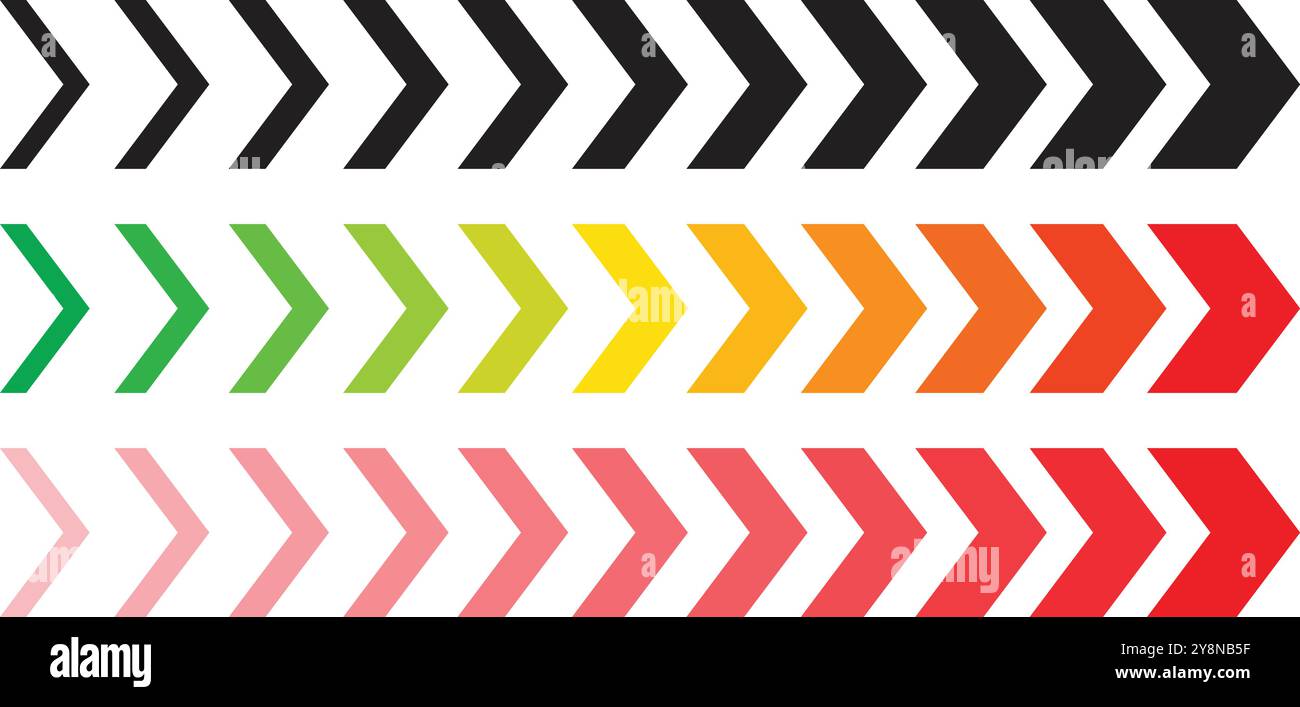 Dynamic Moving Arrow Symbols with Gradient and Solid Designs - Vector ...