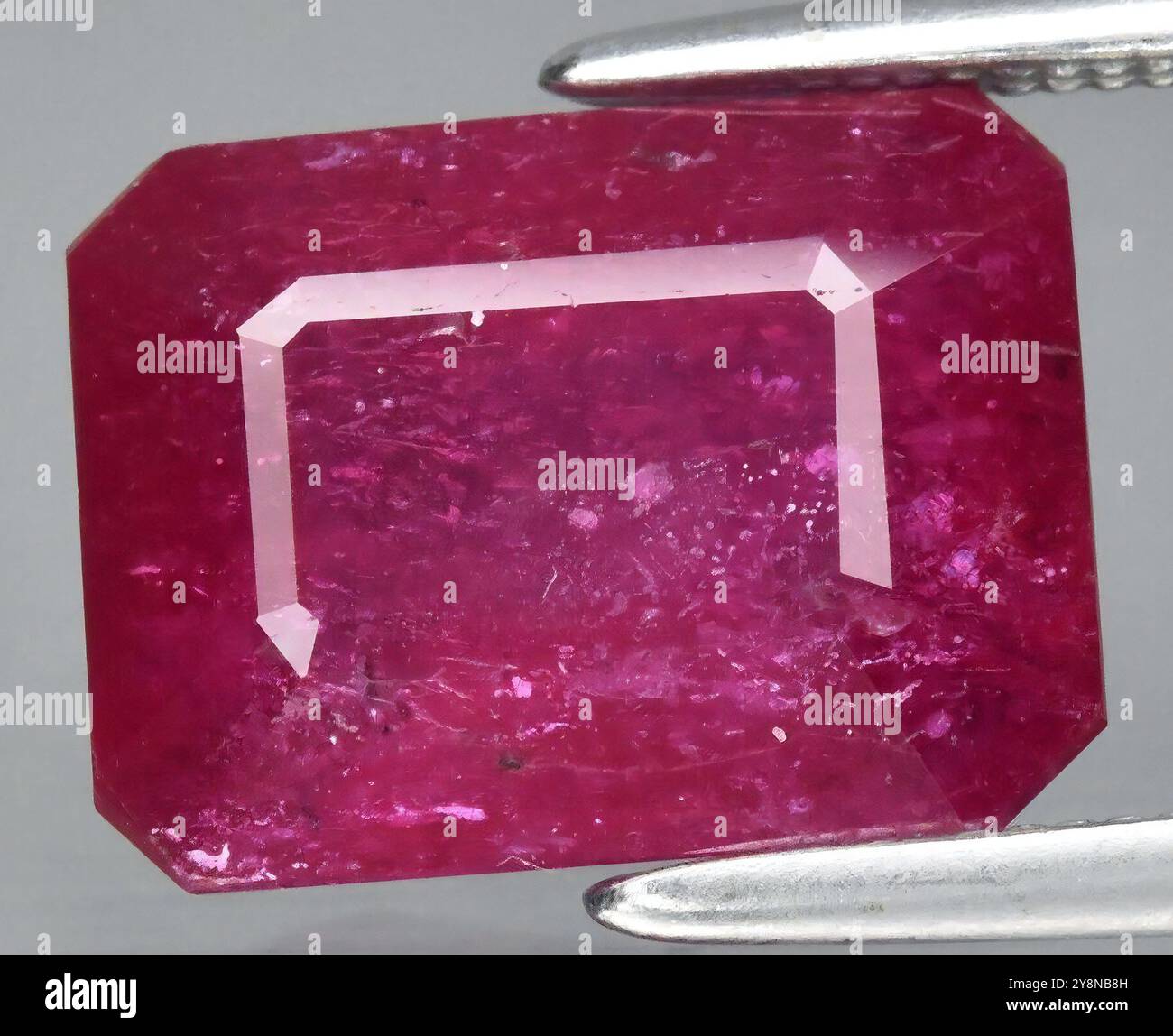 Stunning Octagonal Natural Ruby Gemstone with Deep Red Hues and ...