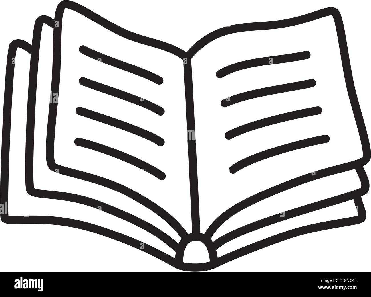 Doodle book icon freehand drawn with thin line in minimalistic style ...