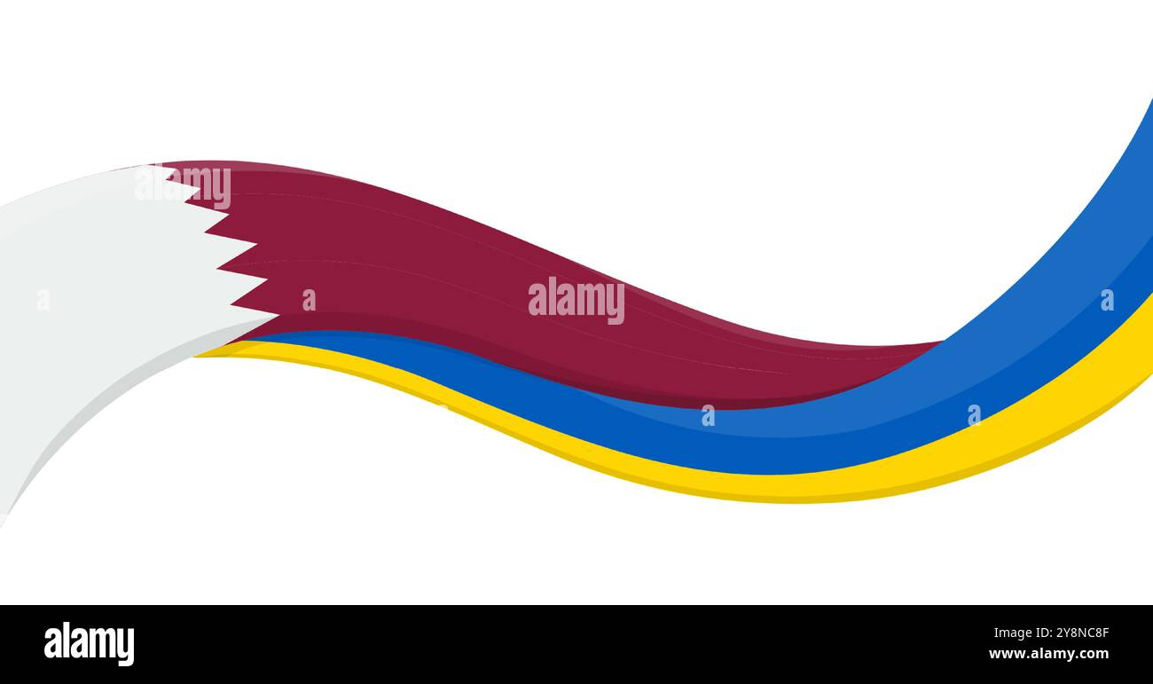 Wavy ribbon banner of Ukraine flag with Belgium Flag. Unity, solidarity ...